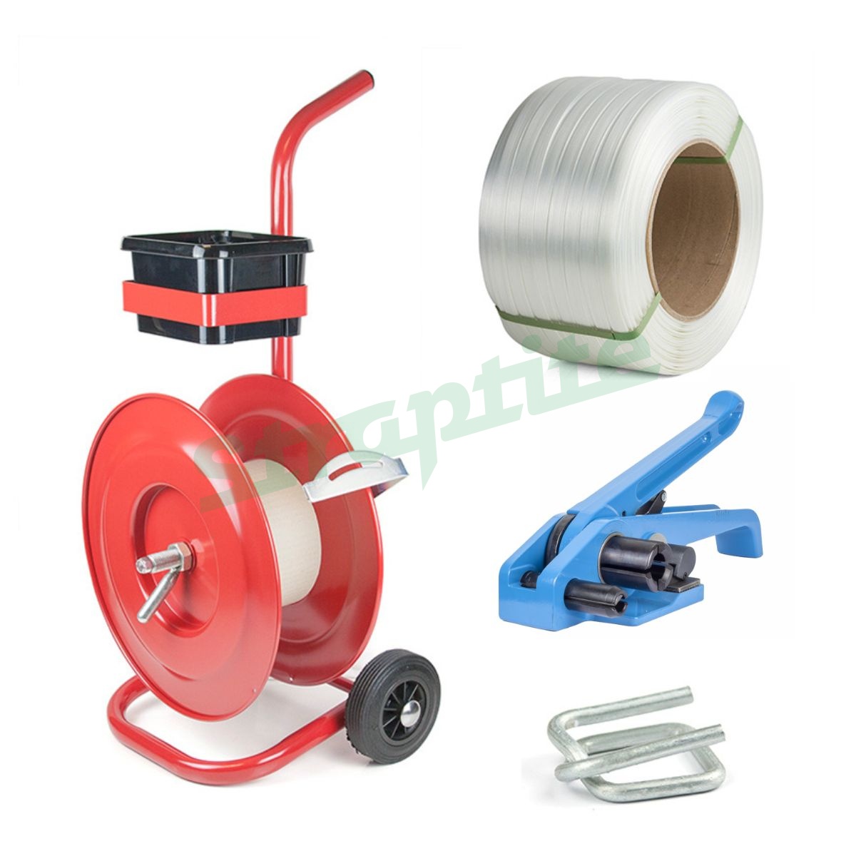 Composite Strapping Kit- Tensioner, Strapping, Buckles & Trolley